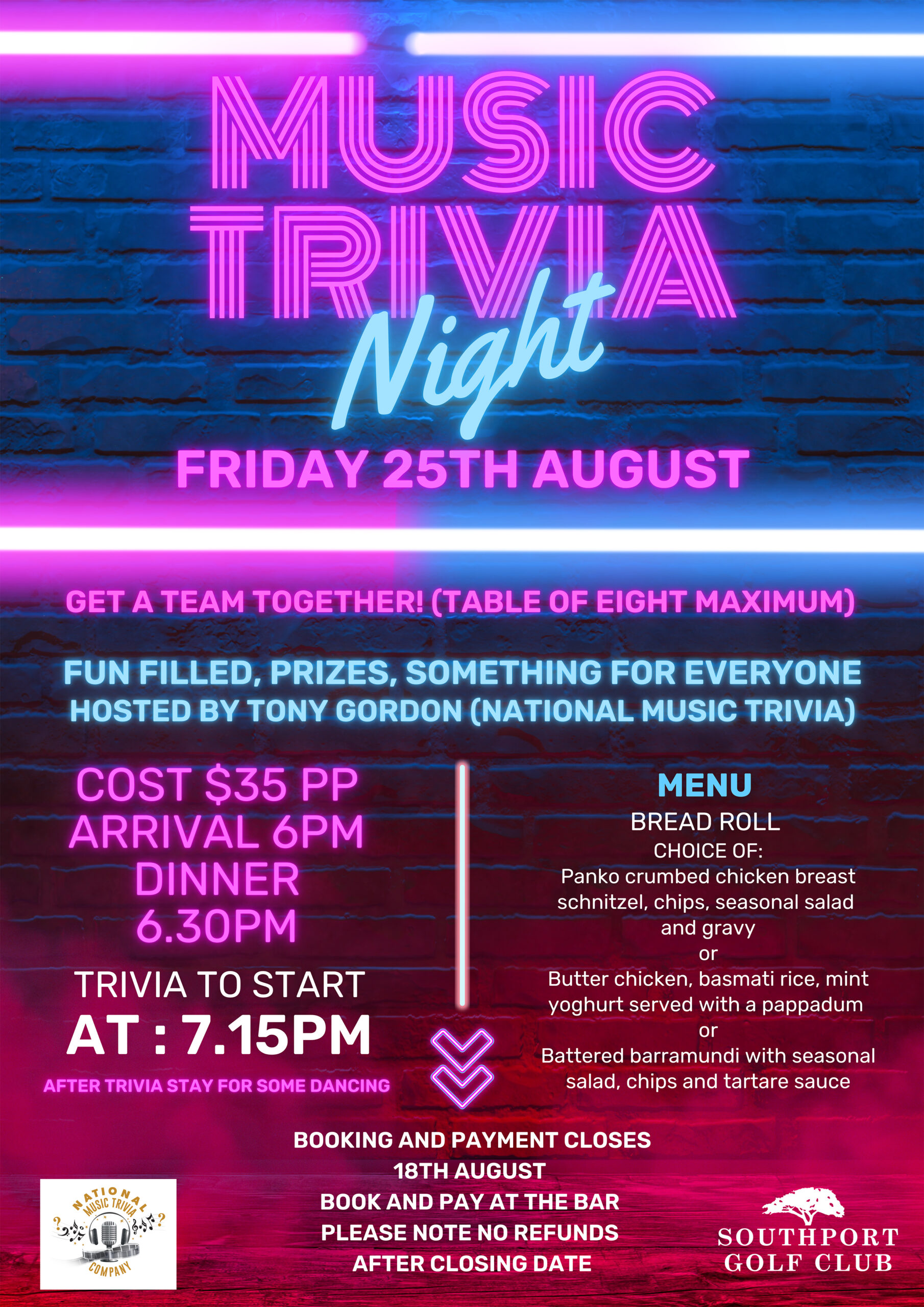 Music Trivia Night | Southport Golf Club